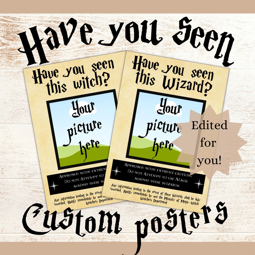 Customizable Wizard Wanted Poster: Wizarding World Party Prop (digital ...