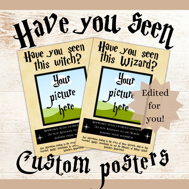 Customizable Wizard Wanted Poster: Wizarding World Party Prop (digital ...