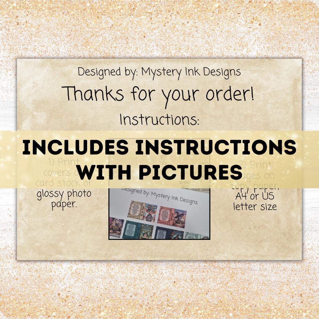 Magical School Miniature Book Set for Dollhouses - 1:12 Scale Digital ...