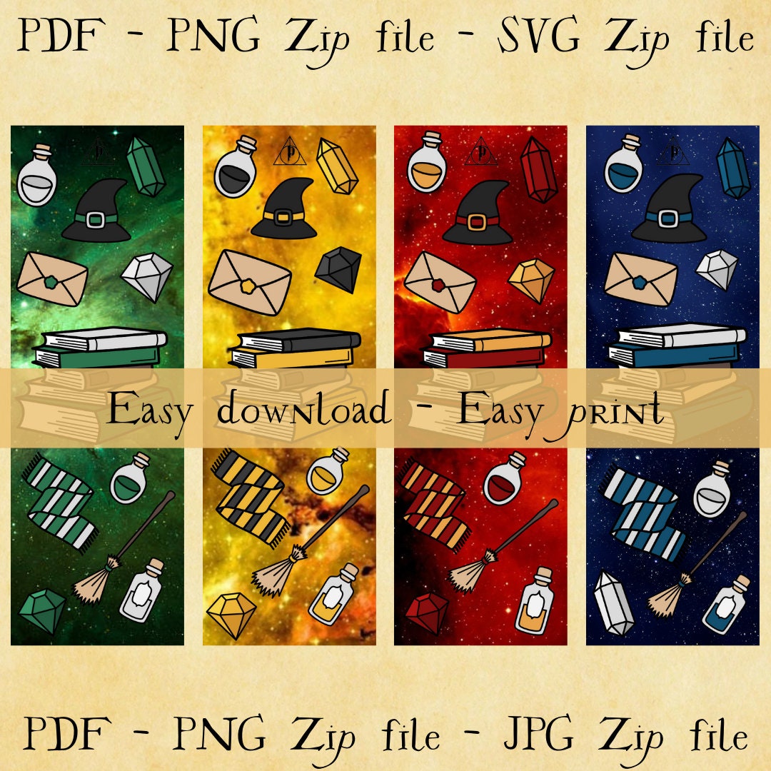 Magical Wizard Bookmarks 25 Printable Designs. Instant Download in JPG ...