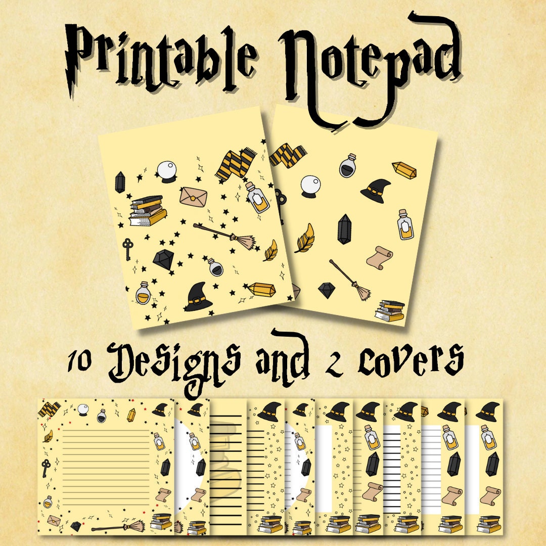 Enchanting Printable Notepads: 10 Designs + 2 Covers! Instant Download ...