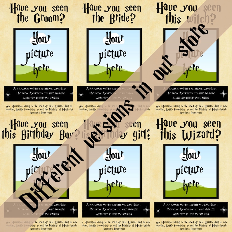 Wanted Wizard Poster Template | Printable Magical World Party Decor ...