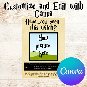 Wanted Wizard Poster Template | Printable Magical World Party Decor ...