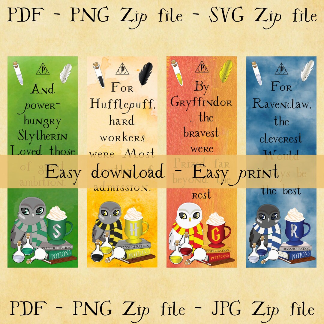 Magical Wizard Bookmarks - 25 Printable Designs, Instant Download in ...