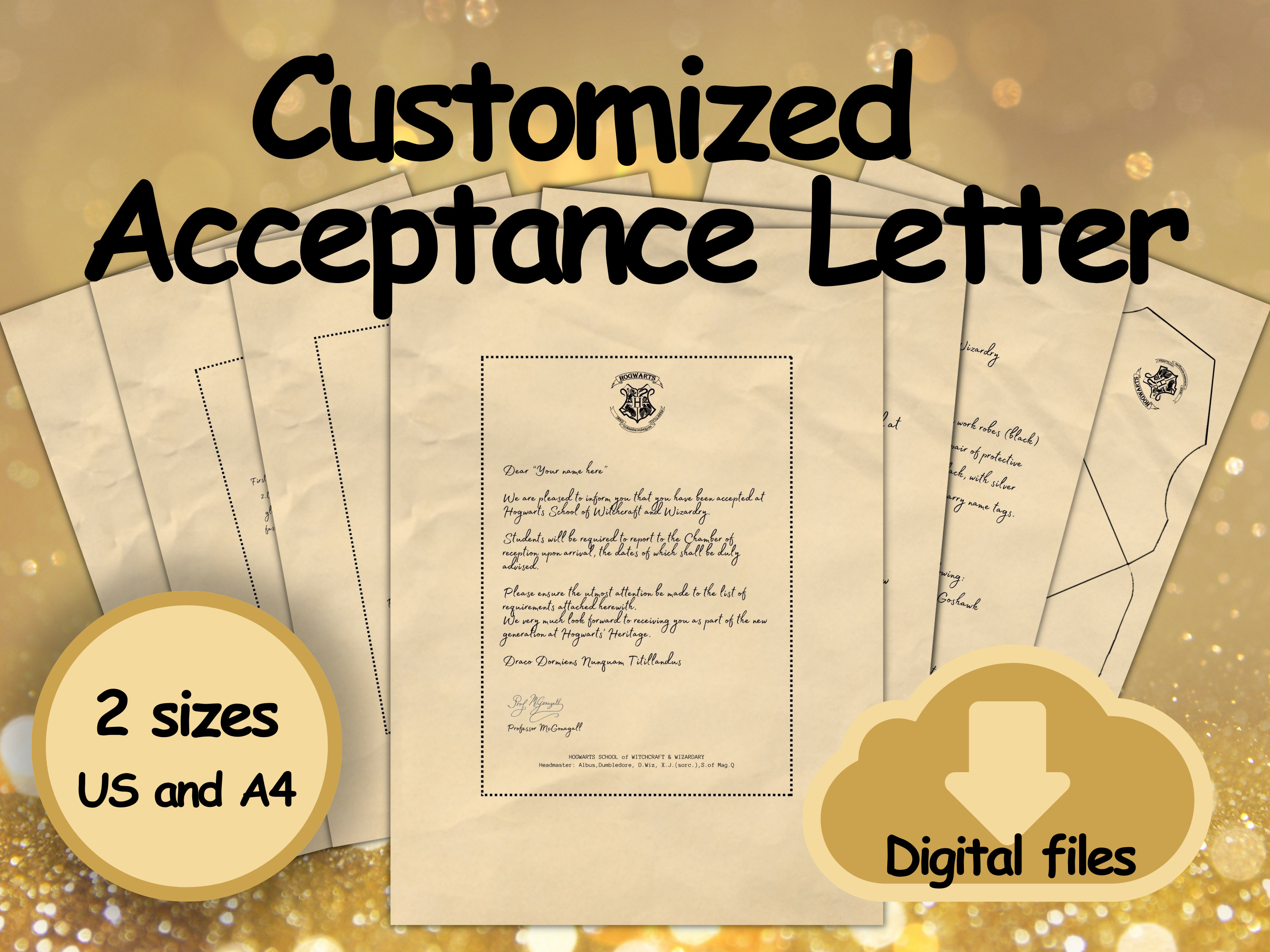 Personalized Wizard School Acceptance Letter: Magical Enrolment ...