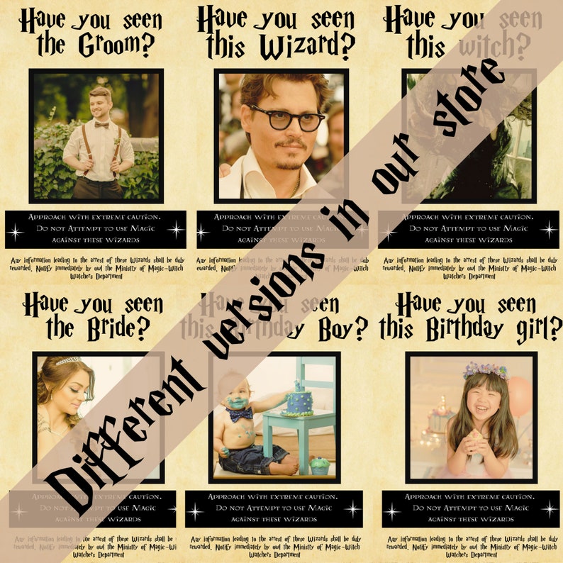 Wanted Wizard Poster Template | Printable Magical World Party Decor ...