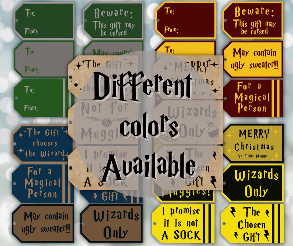 Wizard Gift Tags Printable: Red Magical Favor Labels (PDF) - Etsy