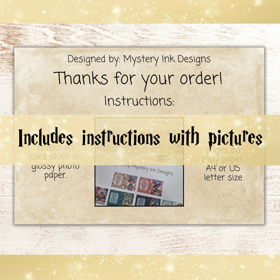 Enchanting Miniature Wizarding Book Set, Digital Download With ...