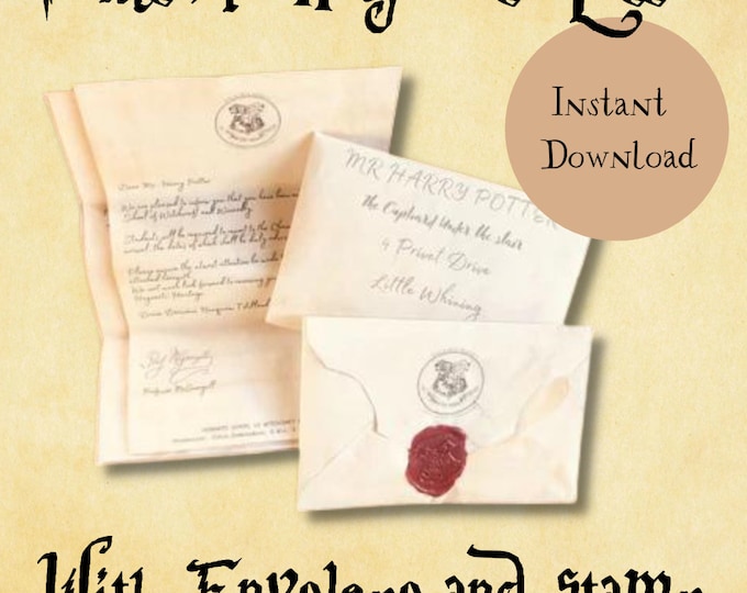 Customizable Wizard School Acceptance Letter: Includes Envelope ...