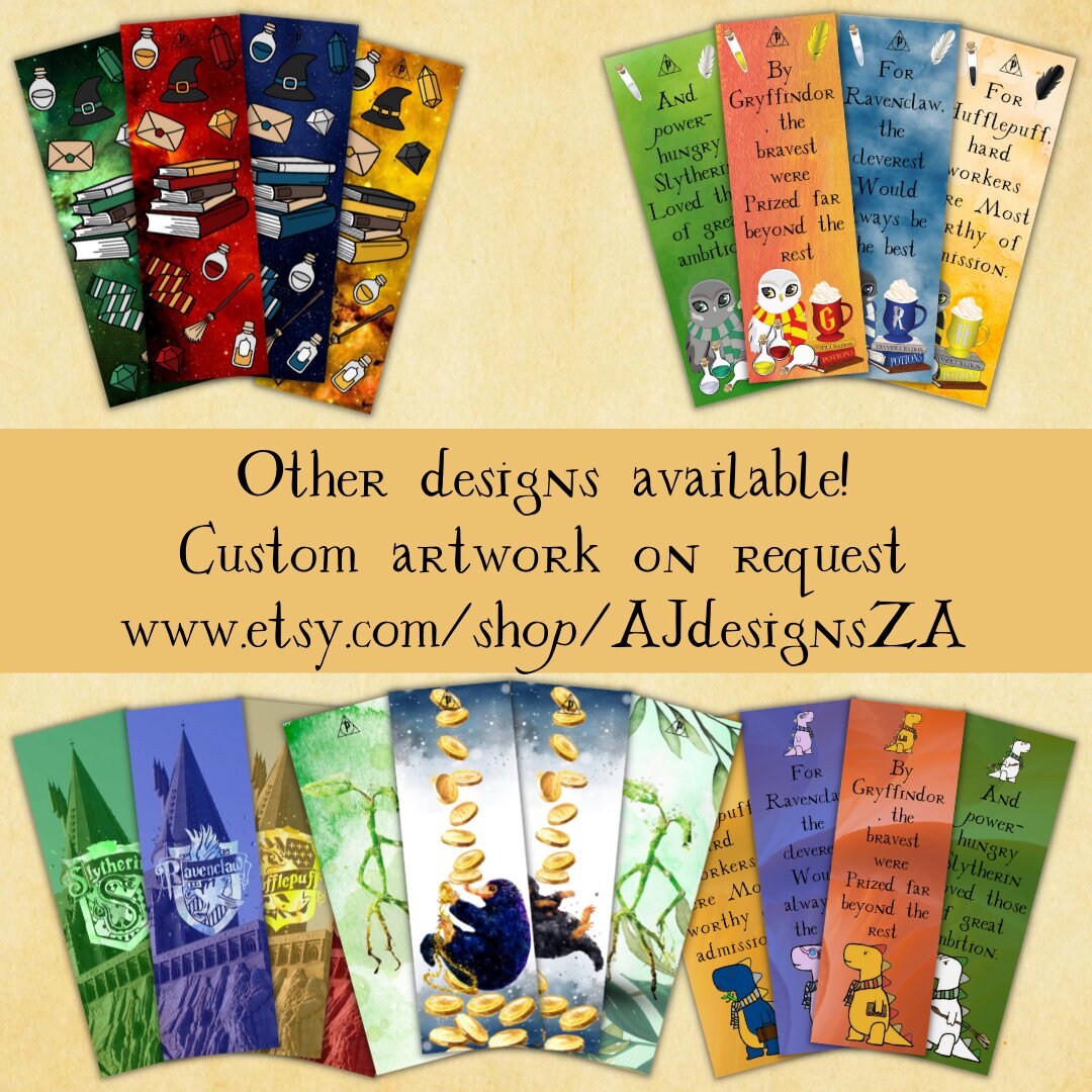 Instant Downloadable Printable Bookmarks - Magical School Houses With ...