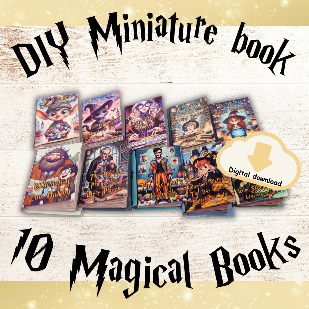 DIY Miniature Books | 1:12 Scale Dollhouse Book Set (digital PDF) - Etsy