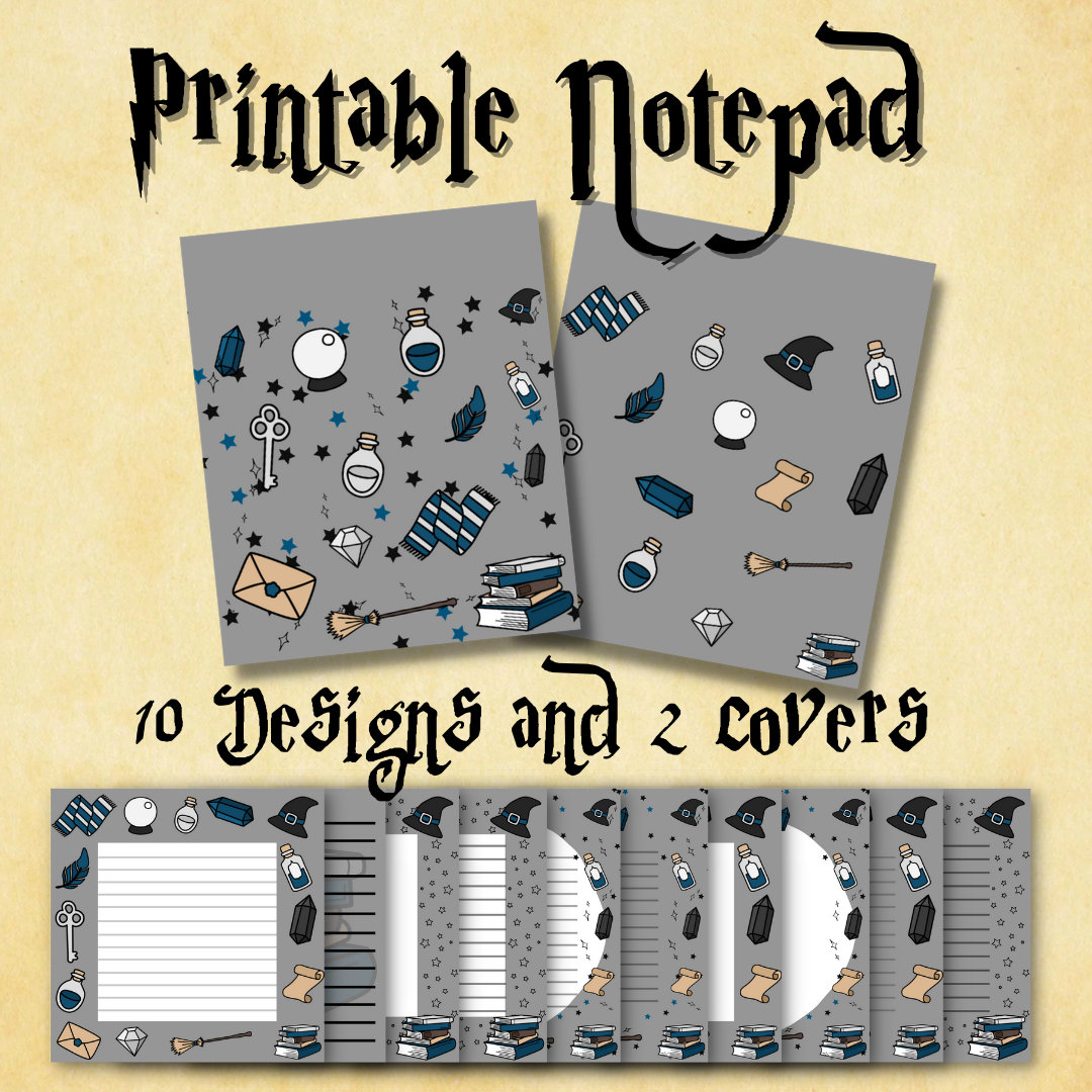 Enchanting Printable Notepads: 10 Unique Designs, Instant Download ...