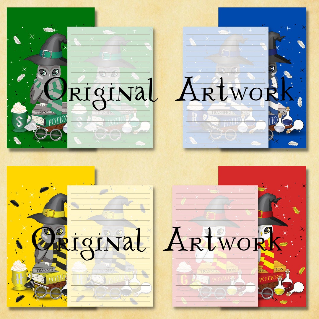 Printable Wizarding School Houses Notepads - Instant Download! Owl ...