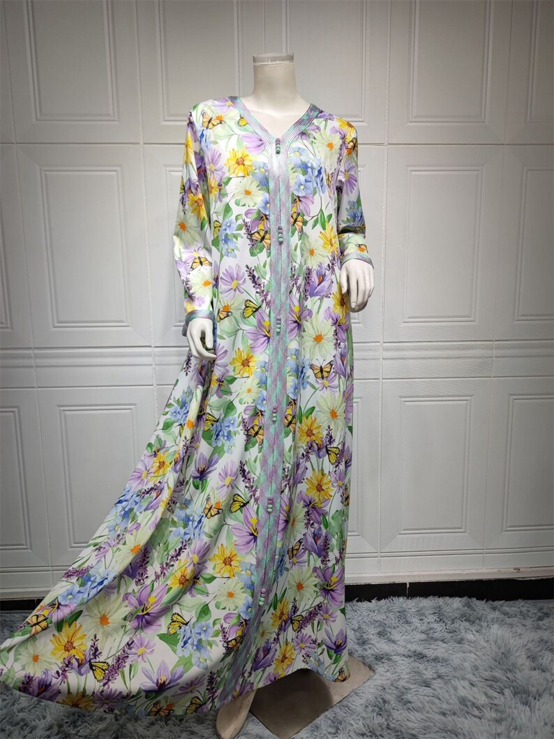 Dubai Moroccan Kaftan Arabic Abaya Maxi Hand Beaded Caftan Farasha ...