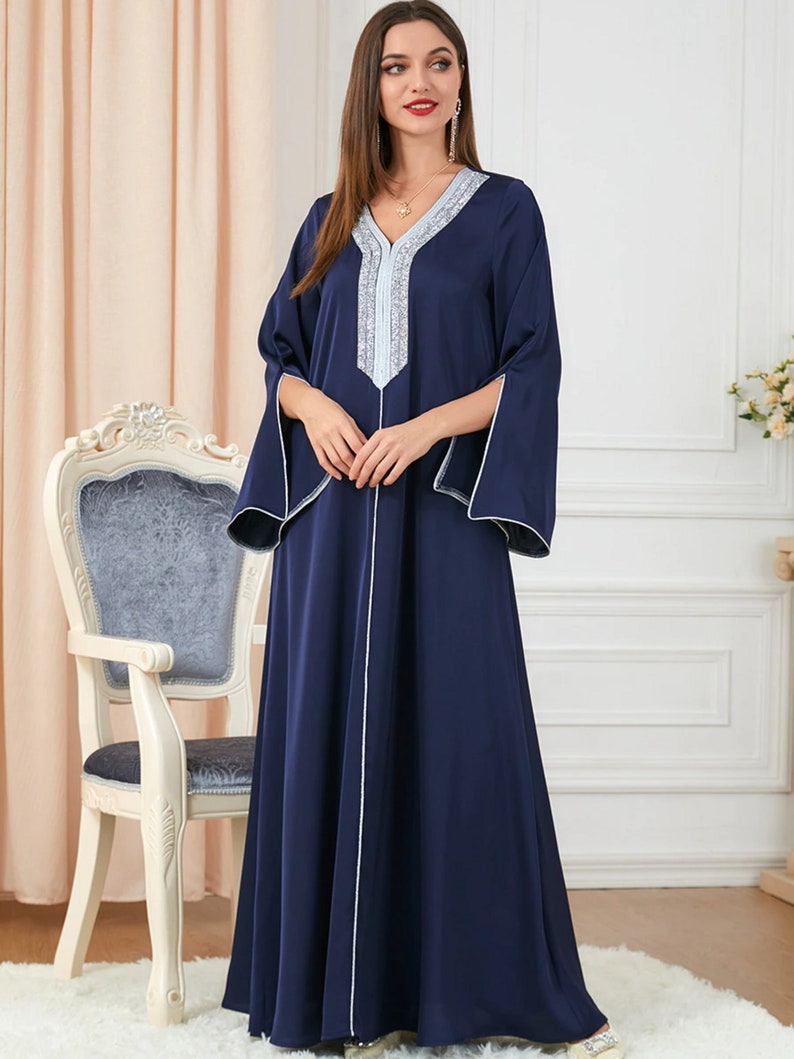 New Royal Moroccan Dubai Kaftan Abaya Maxi Fancy Bridal, Moroccan Kaftan Arabic Islamic Dress ...
