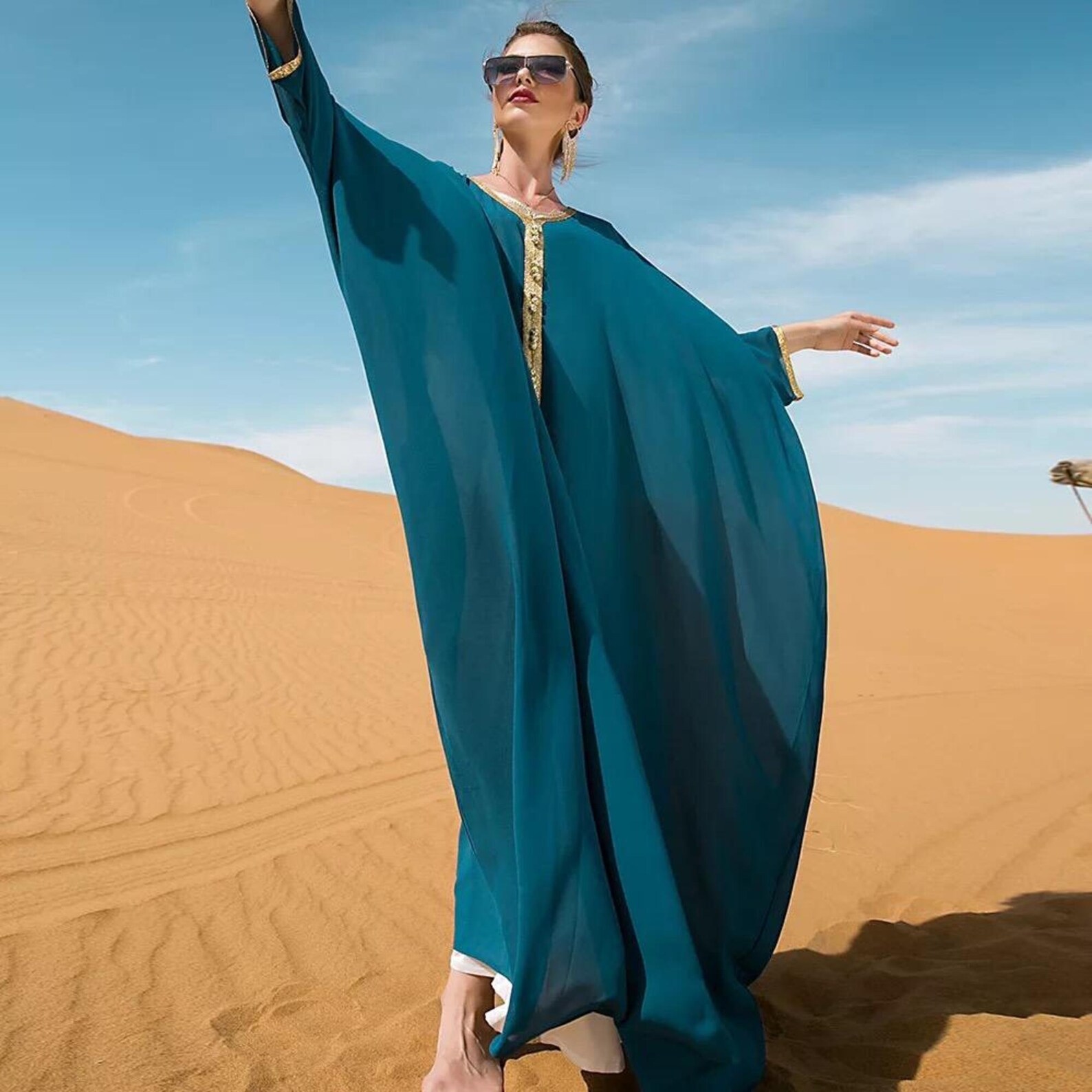 Gandoura Moroccan for Women Loose Cloak Dress for Women Gold - Etsy