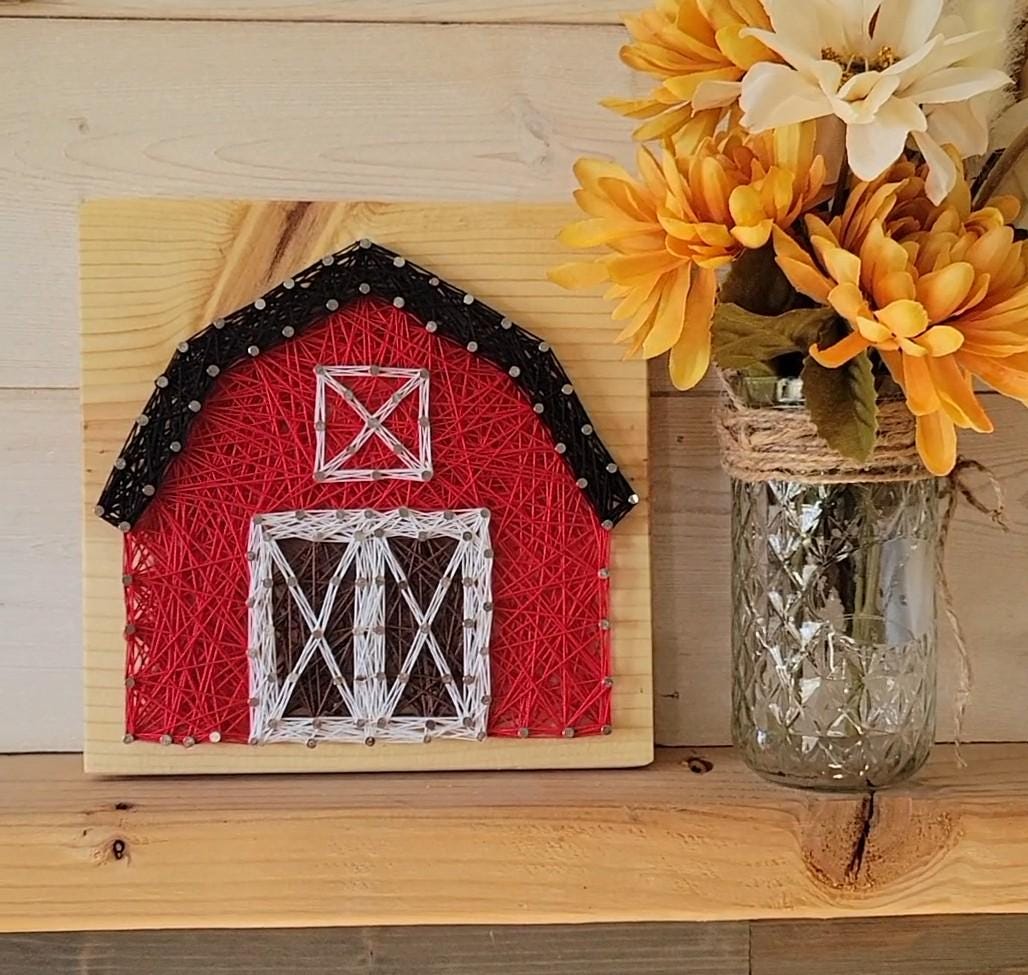 DIY String Art Farm Bundle, 3 Kits, Barn, Cow, and Tractor. Farmhouse ...