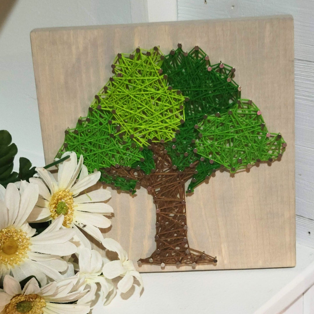 DIY String Art Tree, Home Décor, Relaxing and Fun Craft, Wall Hanging, Shelf Art. Gift Idea! - Etsy