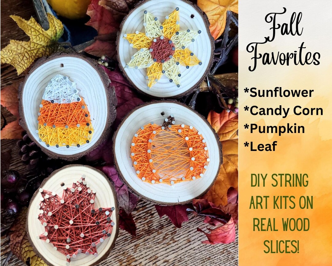Fall String Art Kits! Pumpkin, Sunflower, Candy Corn, Leaf, Crafts for ...