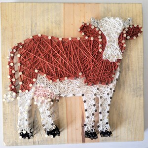 DIY String Art Cow, Farmhouse Décor, Relaxing and Fun Craft, Wall ...