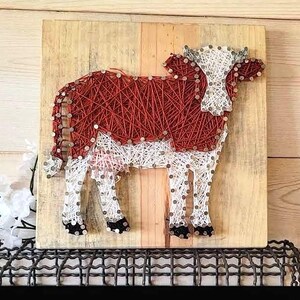 DIY String Art Cow, Farmhouse Décor, Relaxing and Fun Craft, Wall ...
