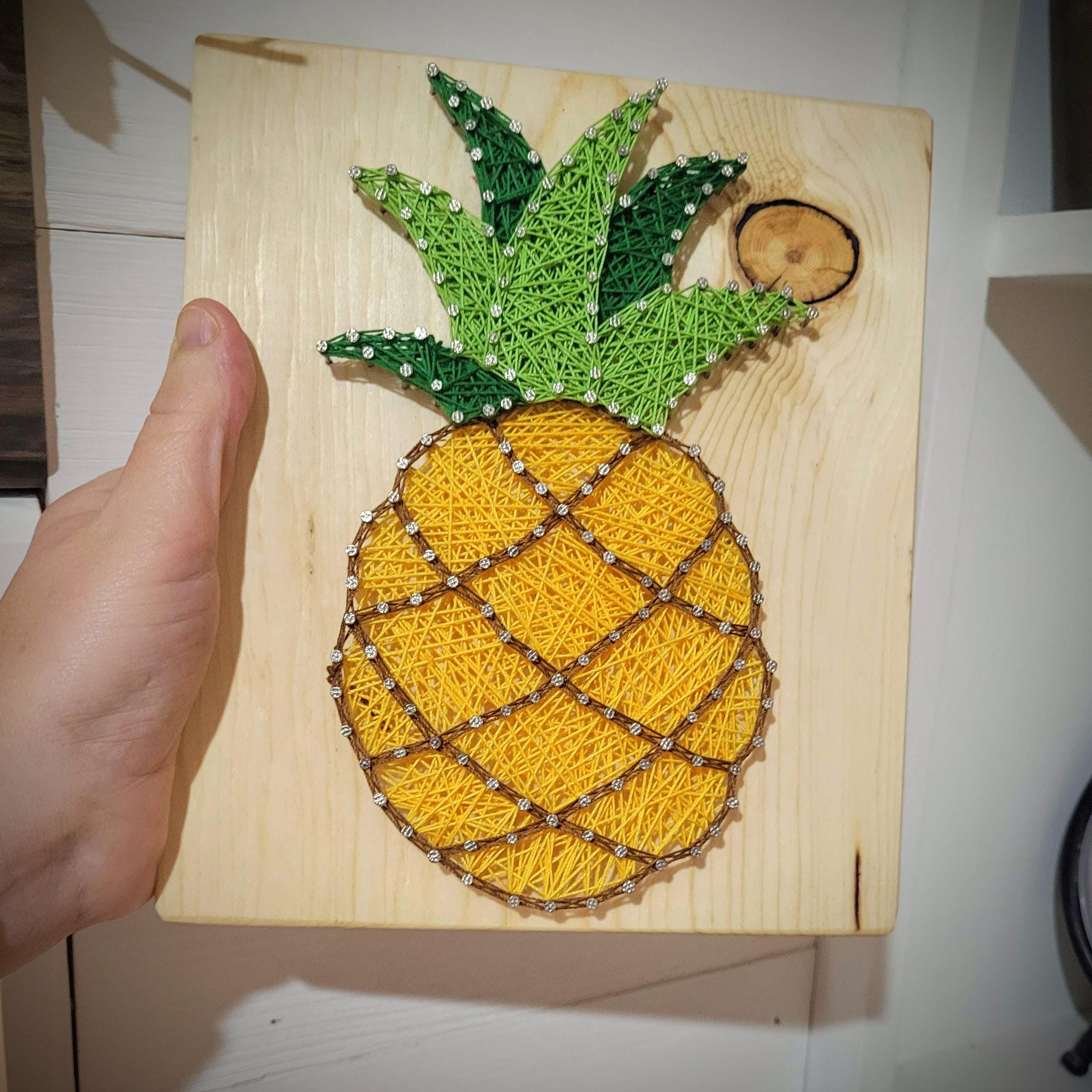 DIY String Art Pineapple, Beach House Décor, Tropical Wall Decor, Wall ...