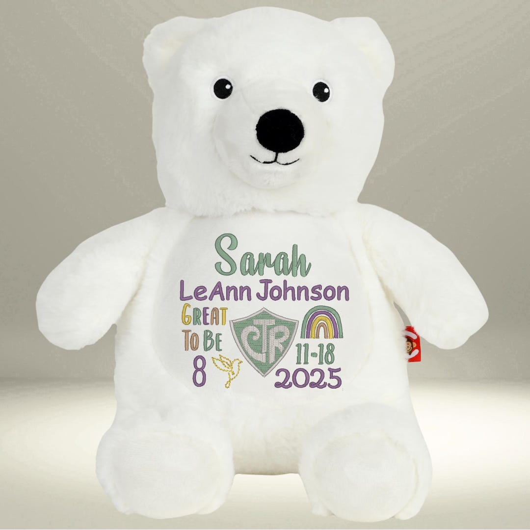 Personalized Embroidered Stuffed Animals. *LDS Baptism Gift With Name ...