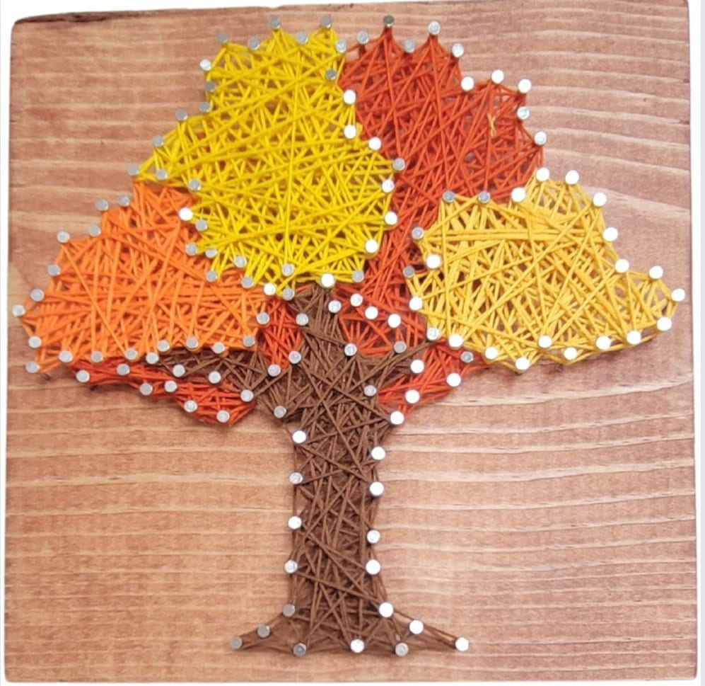 DIY String Art Fall Tree, Home Décor, Relaxing and Fun Craft, Wall ...