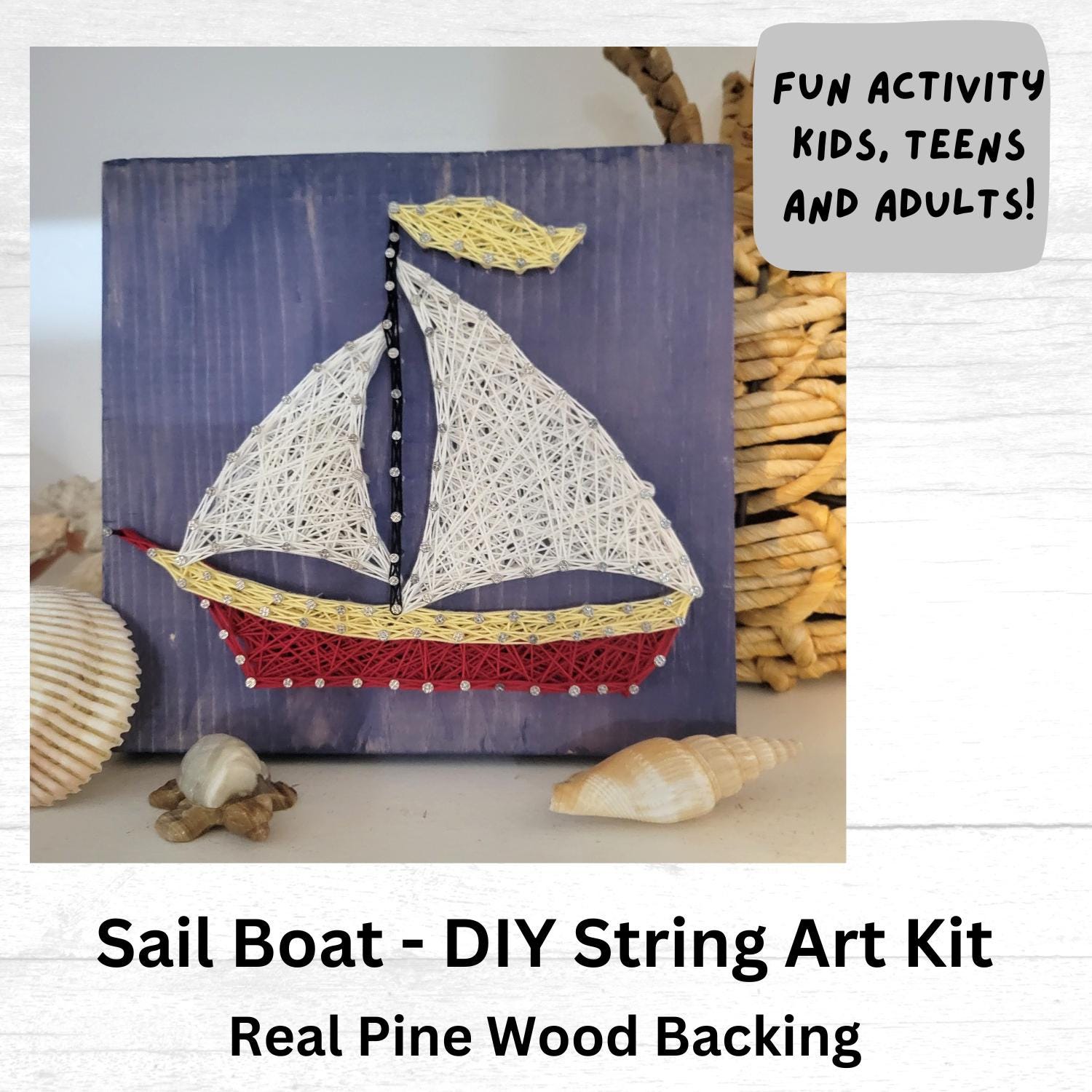 DIY String Art Sail Boat, Beach House Décor, Relaxing and Fun Craft ...