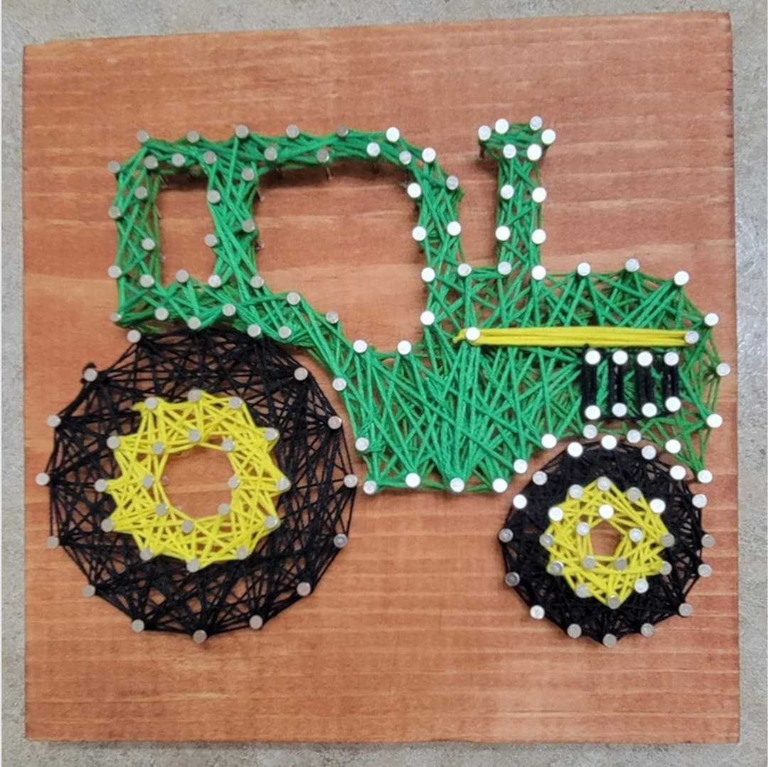 DIY String Art Tractor, Fun Activity, Home Décor, Wall Hanging, Shelf ...