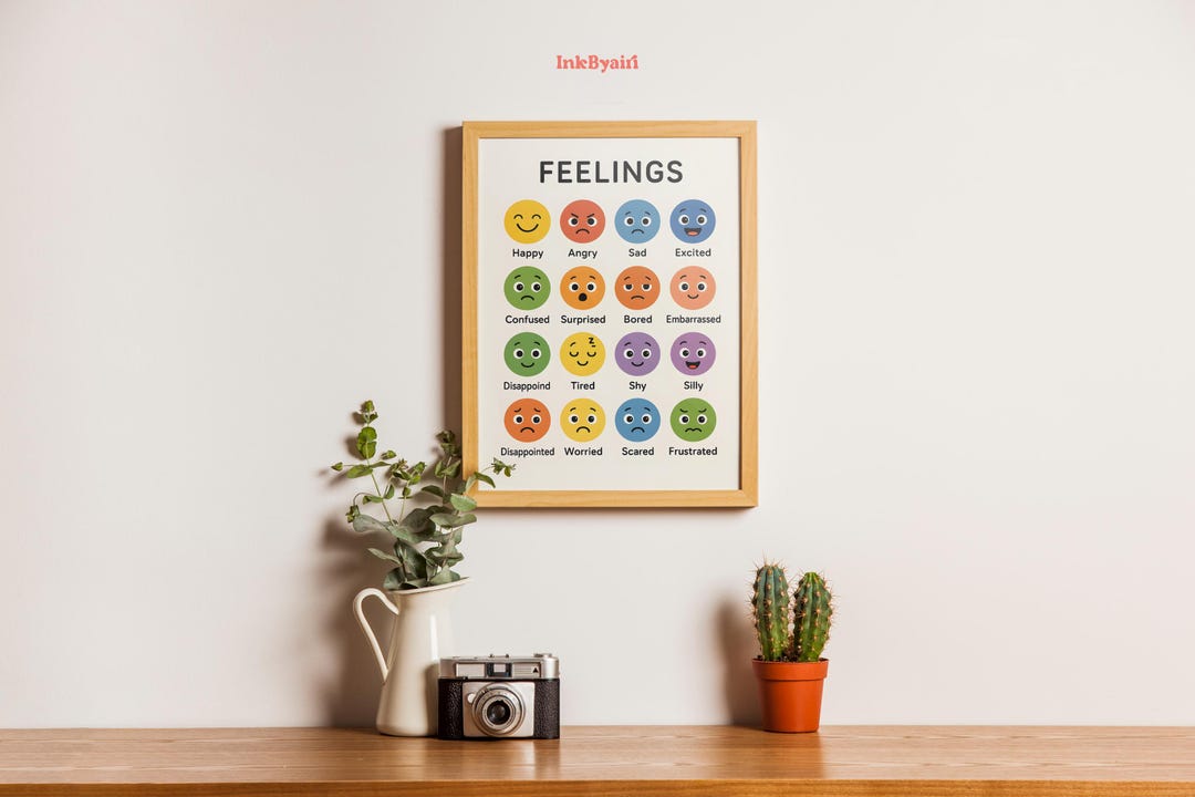 Toddler Emotions Chart Printable, My Feelings Poster for Kids, Calming ...