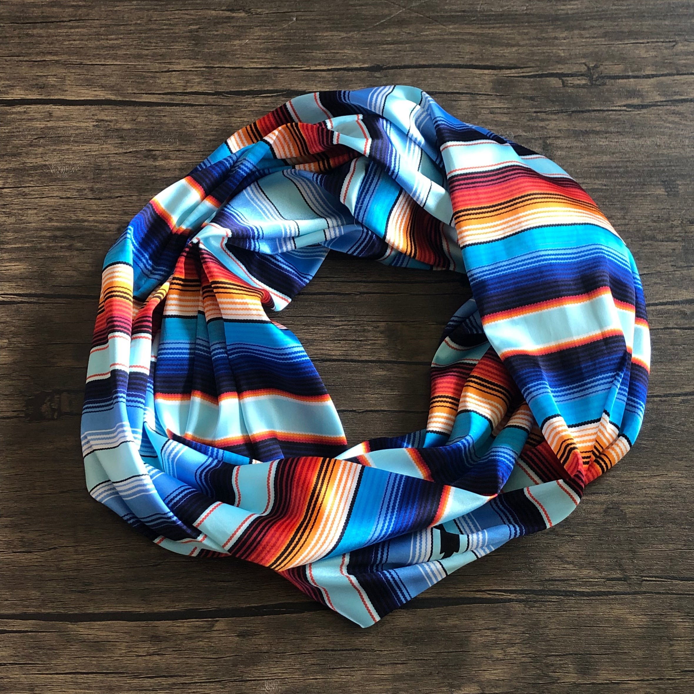 Dark Blue Serape Infinity Scarf - Etsy