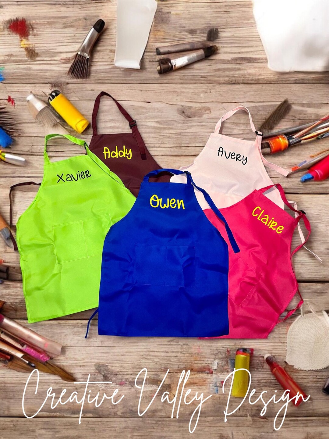 Personalized Colourful Child Aprons - Etsy