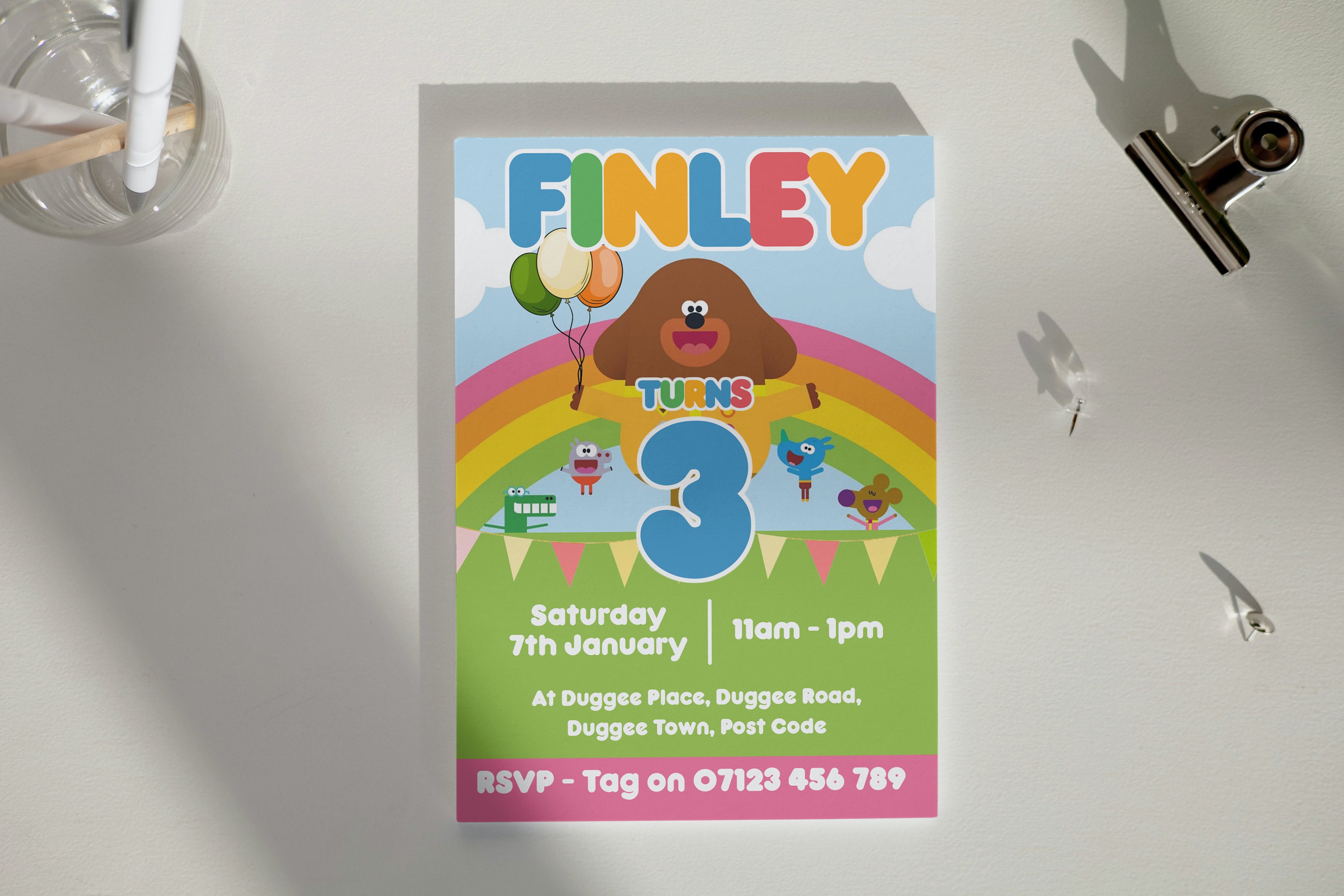 Personalised Hey Duggee Birthday Invitation, Hey Duggee Evite, Boys ...