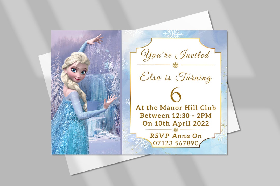 Frozen Invitation, Kids/girls/boys Party Invite With Free Envelopes ...
