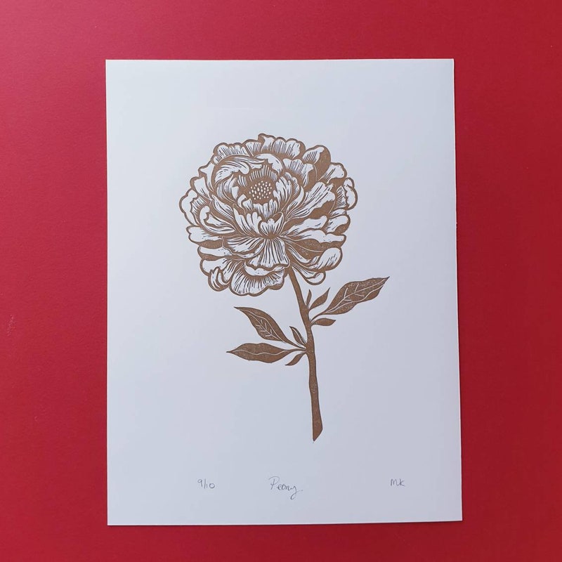 Flower Linocut - Etsy