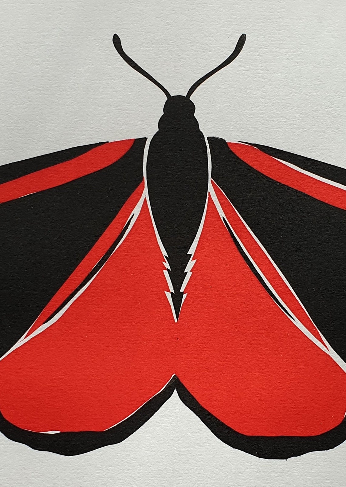 Cinnabar Moth Screen Print Limited Edition Moth Screen Print - Etsy
