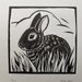 Bunny Linocut Print Original Rabbit Linocut Wildlife Linocut Print ...