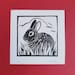 Bunny Linocut Print Original Rabbit Linocut Wildlife Linocut Print ...