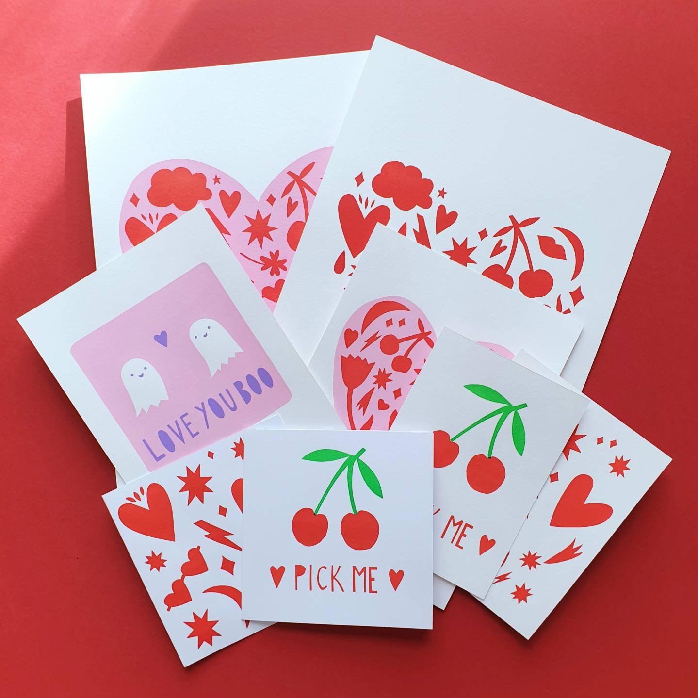 Red Heart Screen Print Big Love Screenprint A4 Red Heart - Etsy