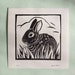 Bunny Linocut Print Original Rabbit Linocut Wildlife Linocut Print ...