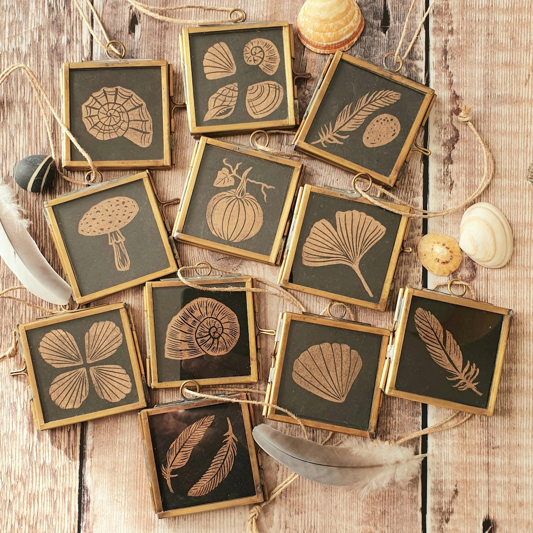 Miniature Framed Linocut Print | Original Tiny Art | Nature ...