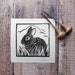 Bunny Linocut Print Original Rabbit Linocut Wildlife Linocut Print ...