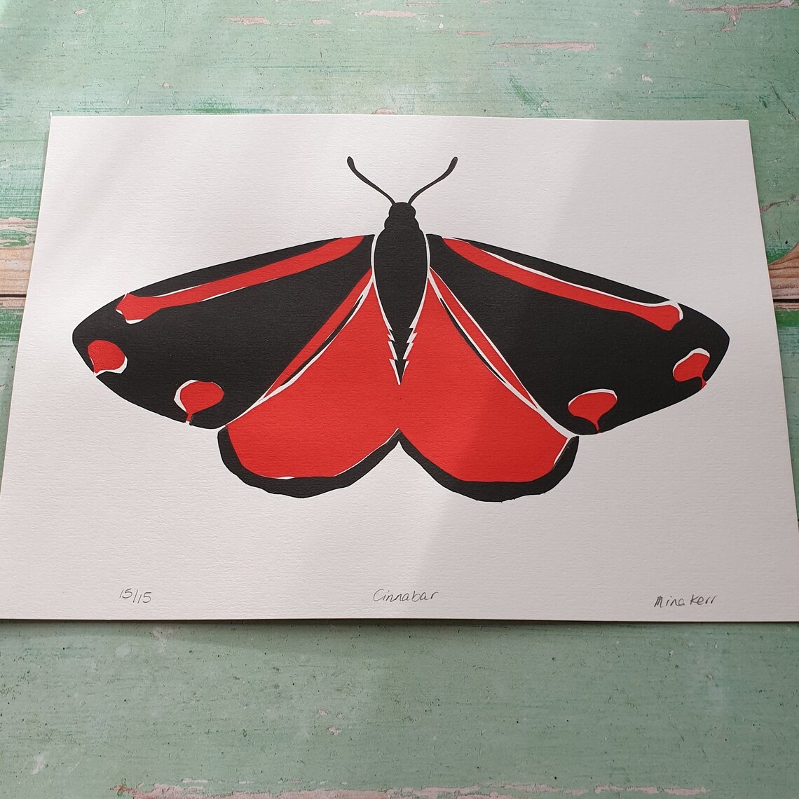 Cinnabar Moth Screen Print Limited Edition Moth Screen Print - Etsy