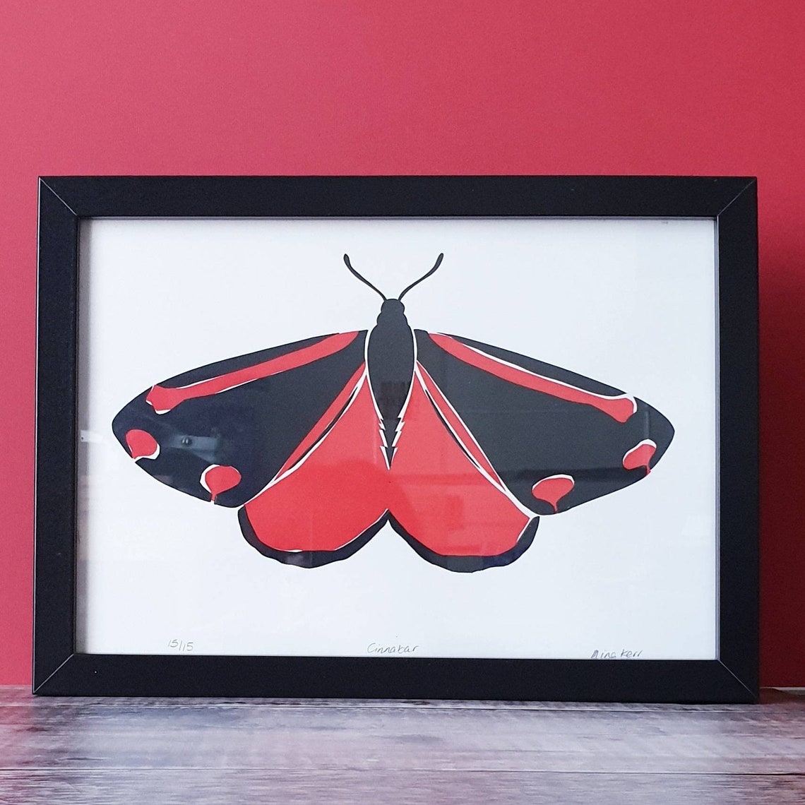 Cinnabar Moth Screen Print Limited Edition Moth Screen Print - Etsy