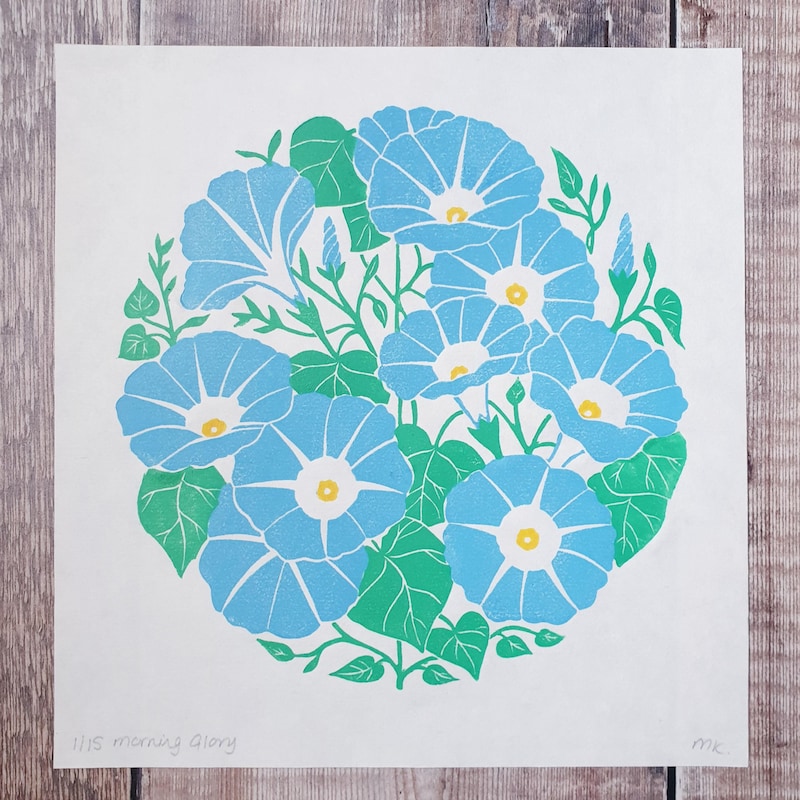 Flower Linocut - Etsy