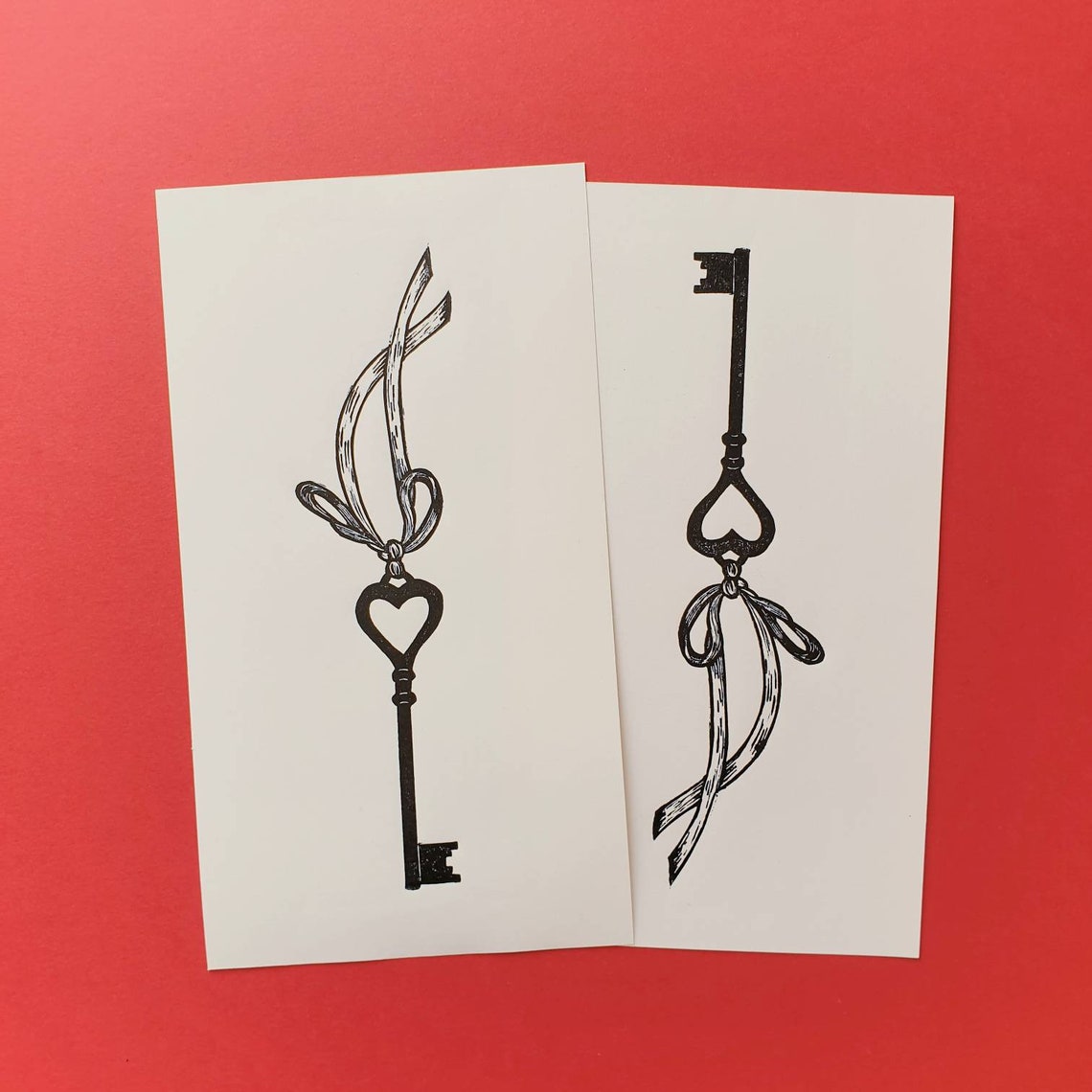 Heart Shaped Key Linocut Print Open Your Heart Print Linocut Key Print ...