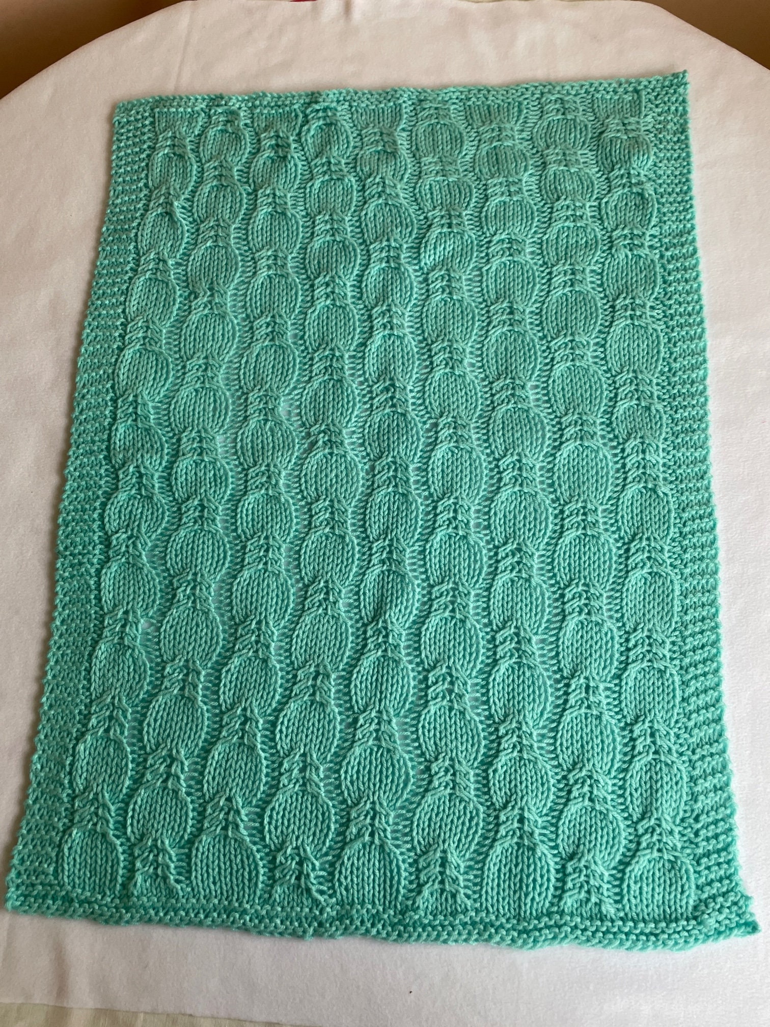 Two Beautiful Turquoise Hand Knit Baby Blankets. Apprximately 25x28" - Etsy