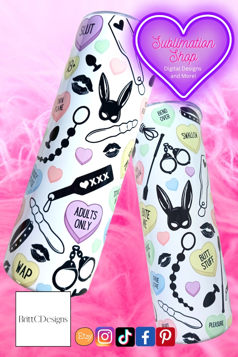 BDSM Adult Valentine Tumbler Wrap, Sex Toy PNG, Dominatrix Gift Idea, Kinky Fetish Download ...