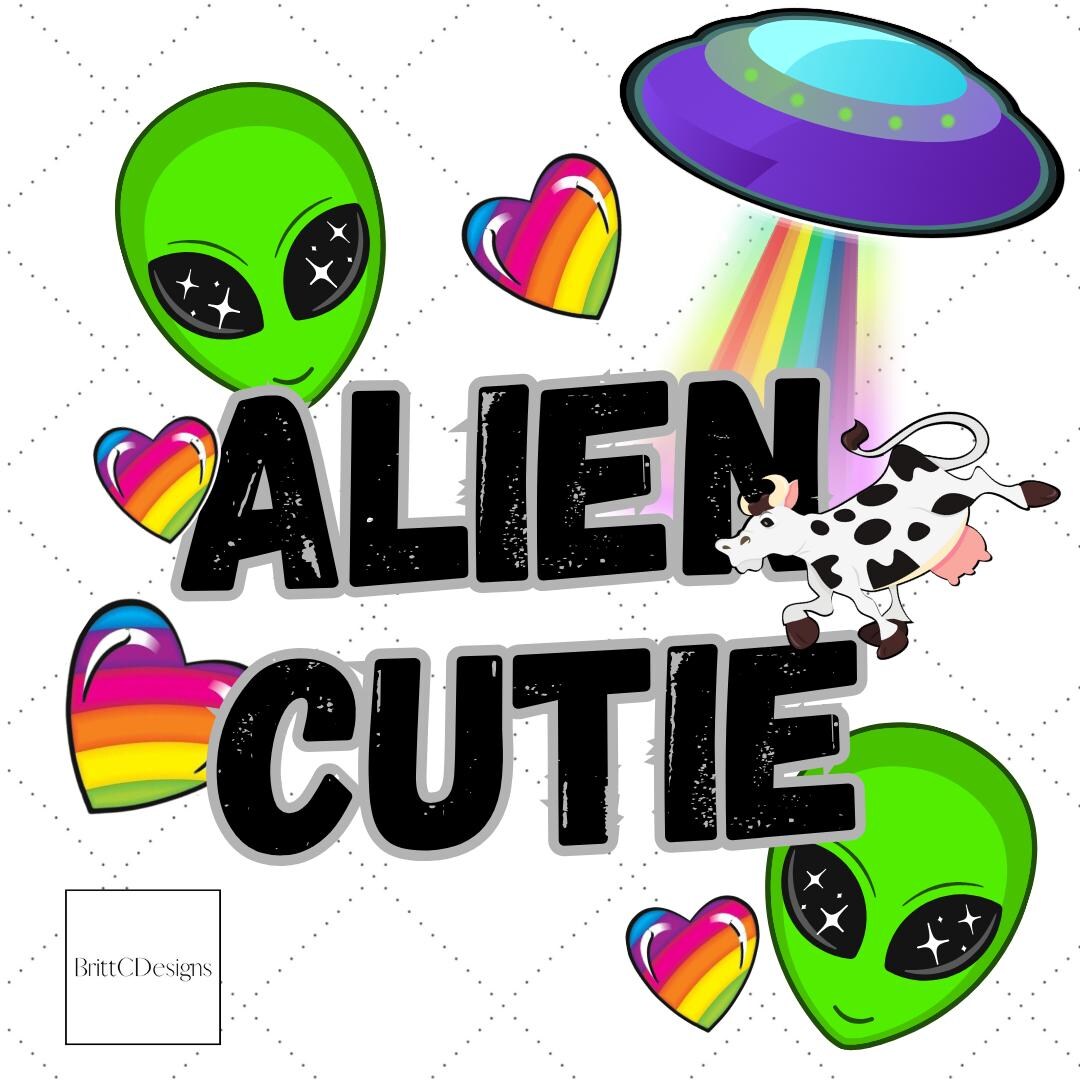 Alien Cutie Too Cute for This Planet T-shirt Alien Car Coasters Glow in ...